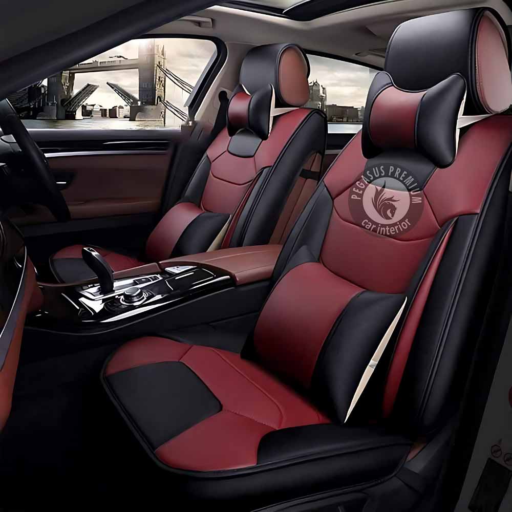 Tata Nexon Seat Cover in Black Cherry Pegasus Premium Car Shala