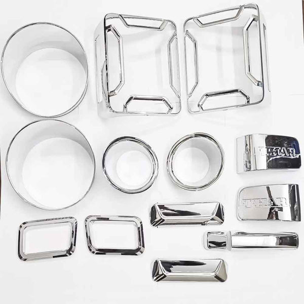 Mahindra Thar 2020 Onward Exterior Chrome Body Show Kits Combo (Set of ...