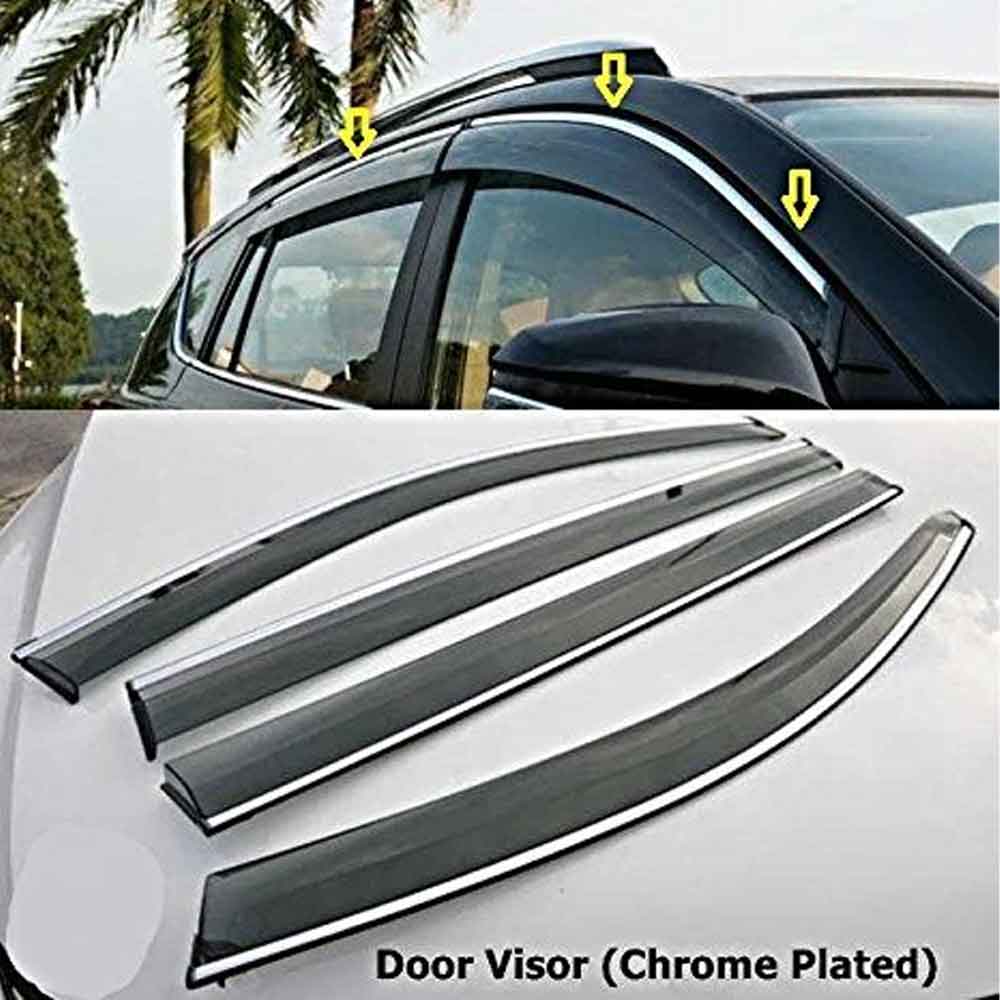 Car Window Door Visor & Rain Visor 4 Pcs. For 7 Seater – Car Shala