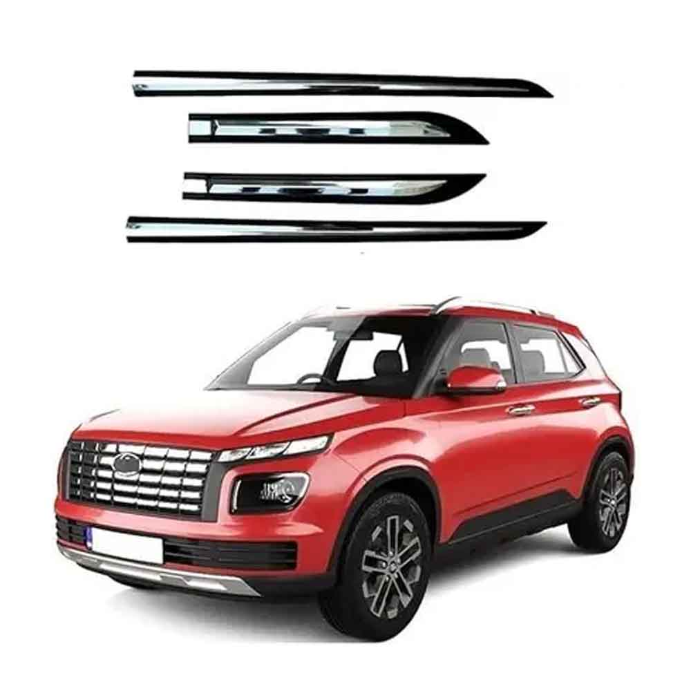 Side Cladding Chrome For Venue 2019 Onwards Car Shala