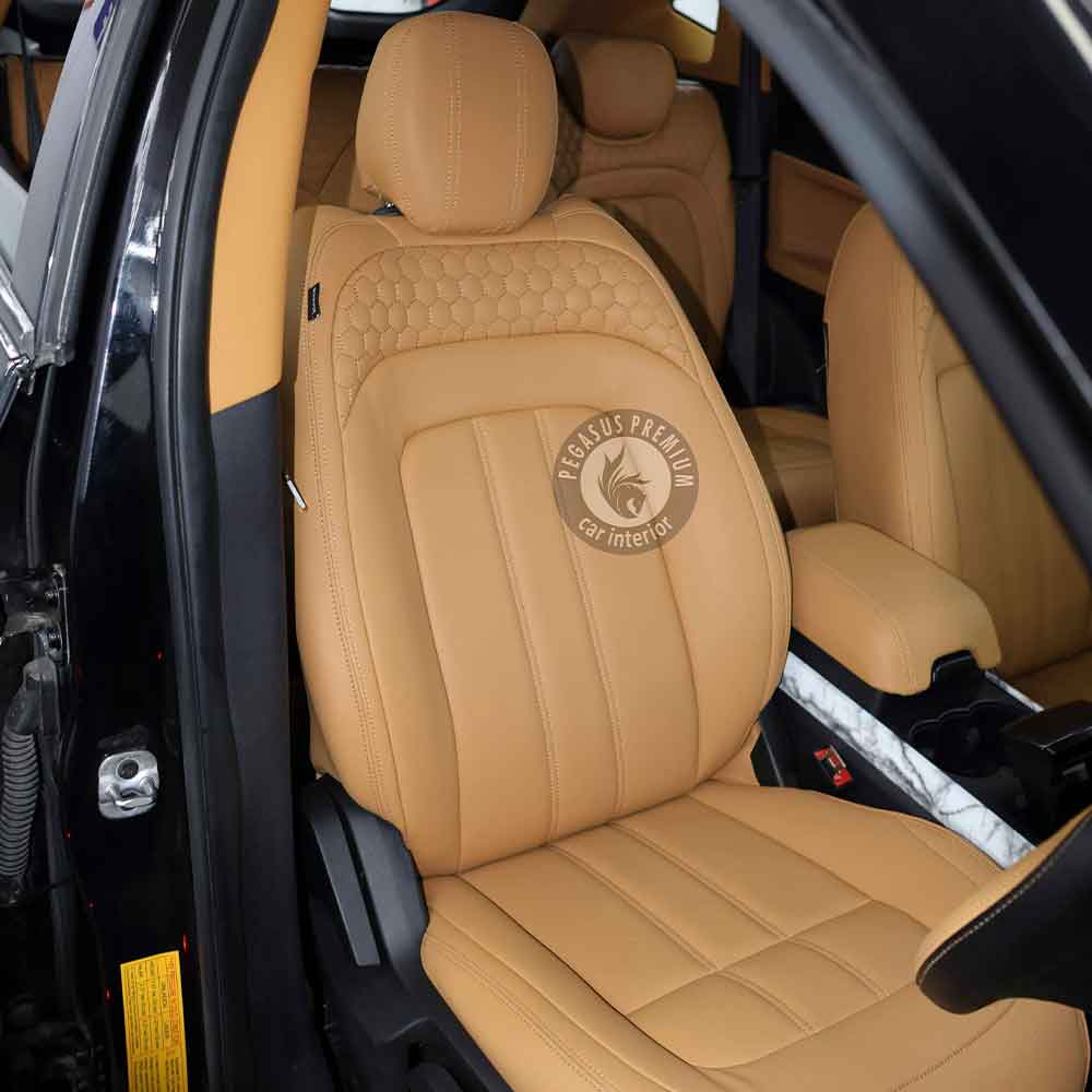 Tata Harrier Interior Modification in Tan & Black - Pegasus Premium ...