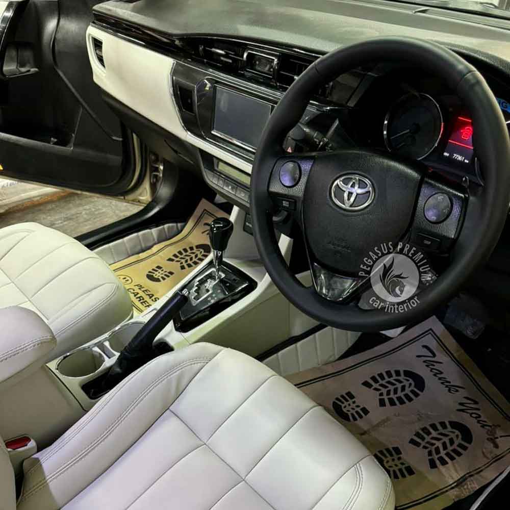 Toyota Corolla Altis Interior Modification in White - Pegasus Premium ...