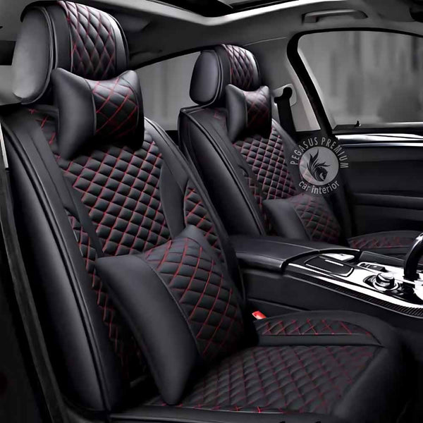 Mahindra XUV 300 Seat Cover in Black Red Pegasus Premium – Car Shala