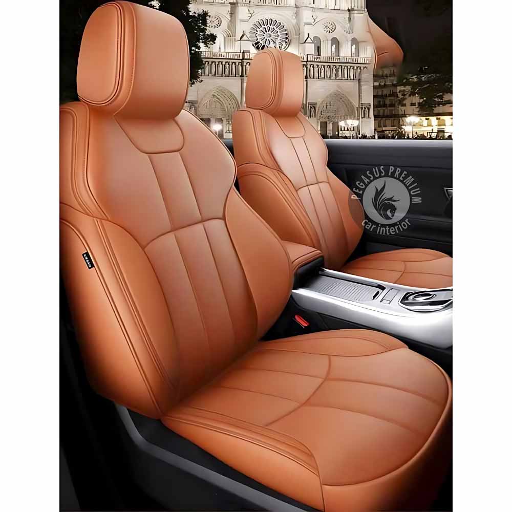 Volkswagen Taigun Seat Cover in Tan Pegasus Premium – Car Shala